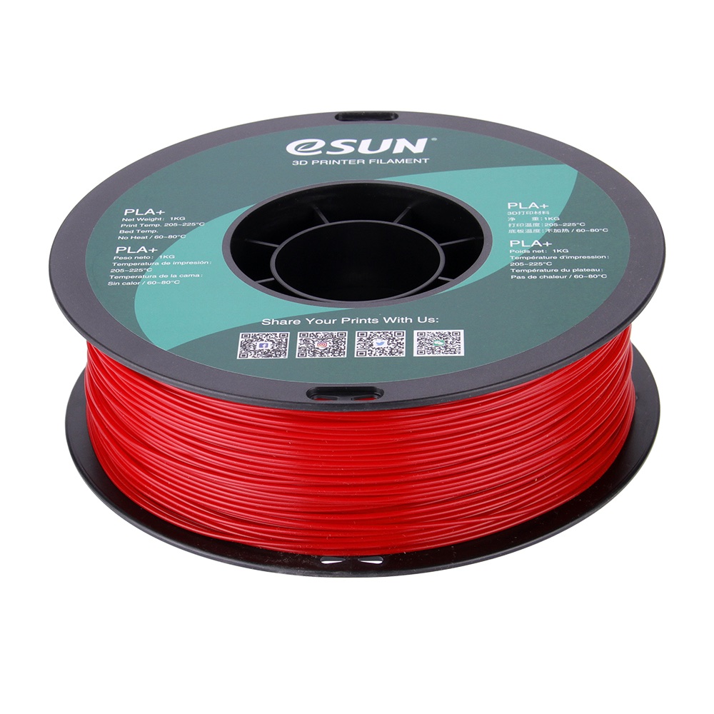 ESUN - PLA+ filament, 1.75mm, Fire Engine Red, 1kg/roll from MindKits ...