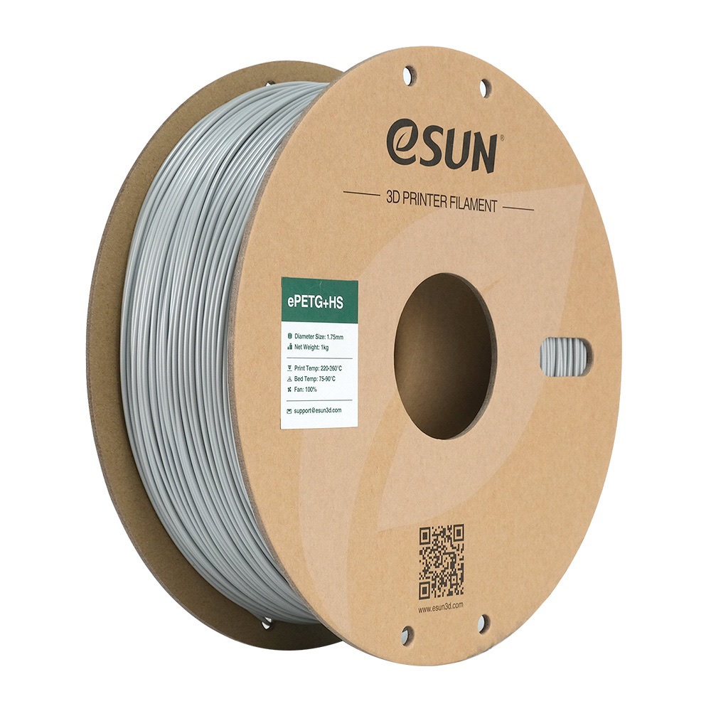 ESUN-ePETG+HS filament, 1.75mm, Solid Silver, 1kg/roll from MindKits ...