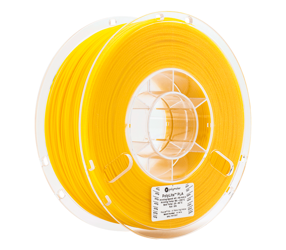Polylite PLA Yellow 1.75mm Filament 1Kg from MindKits New Zealand